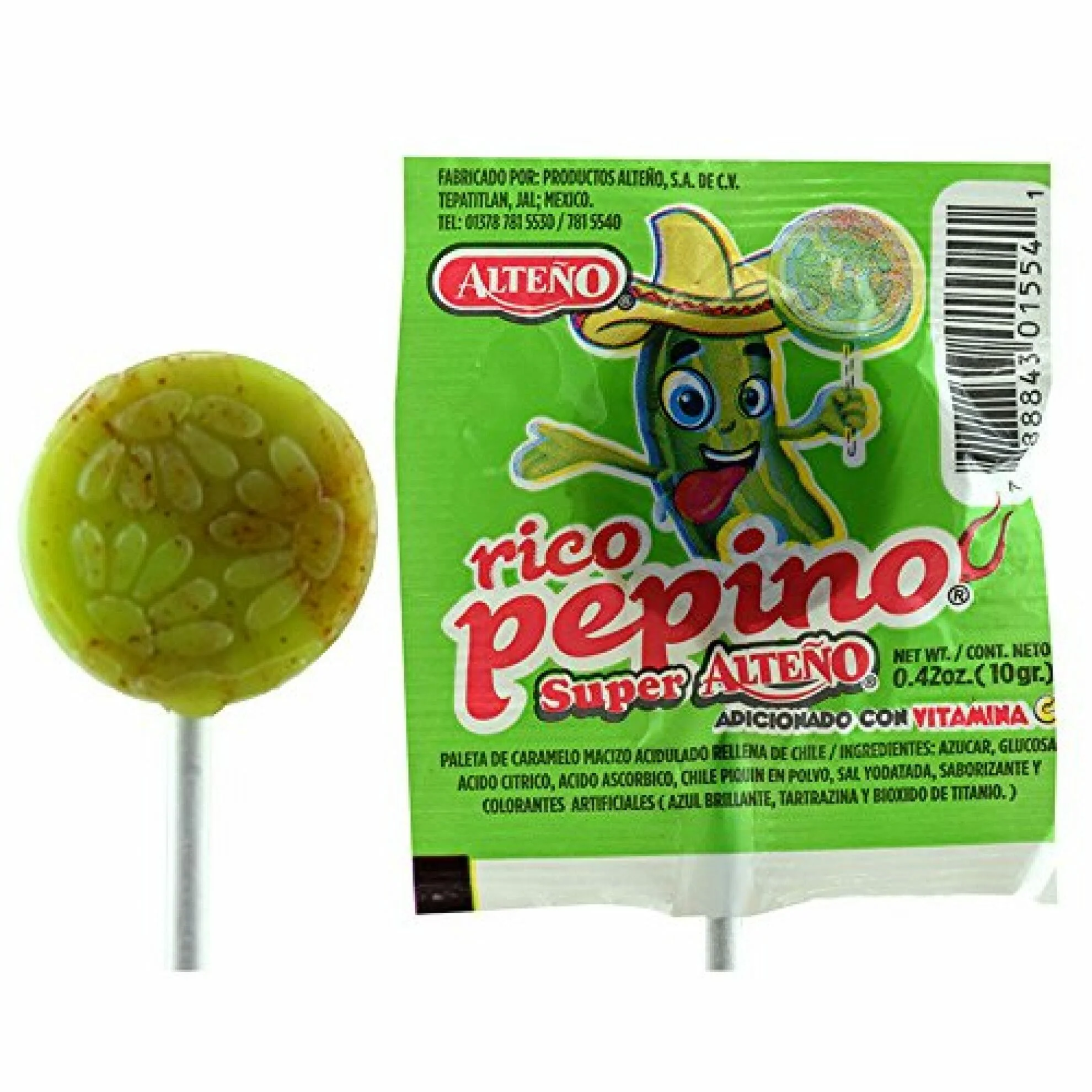 Alteno Super Pepino (Cucumber) with Chili Lollipop Review - Mexican Candy